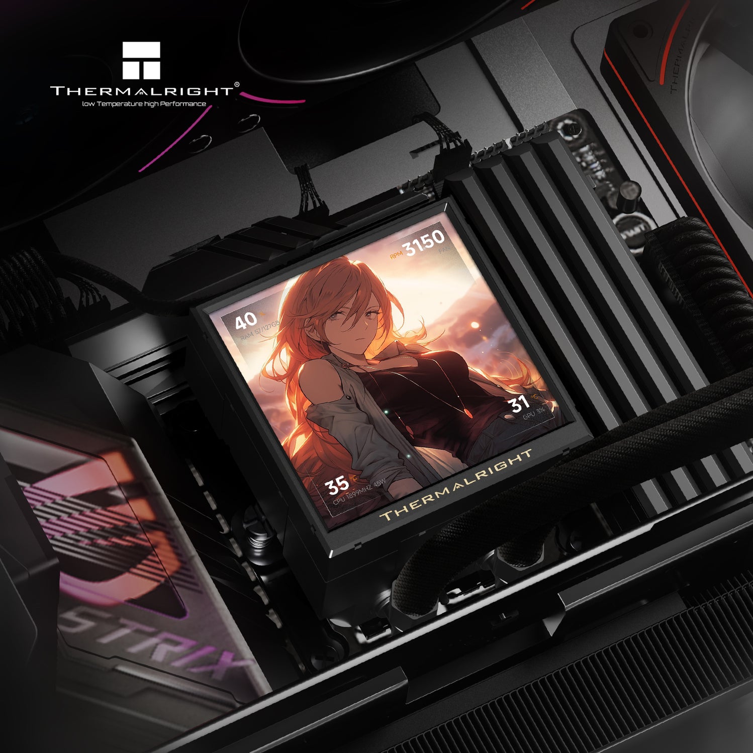 Thermalright Peerless Vision 360 UB ARGB Black LCD AIO Liquid Cooler ...